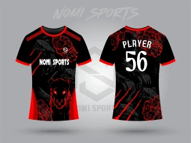 Aggressive Black & Red Panther Sublimation Jersey Vector Design - Photo ...